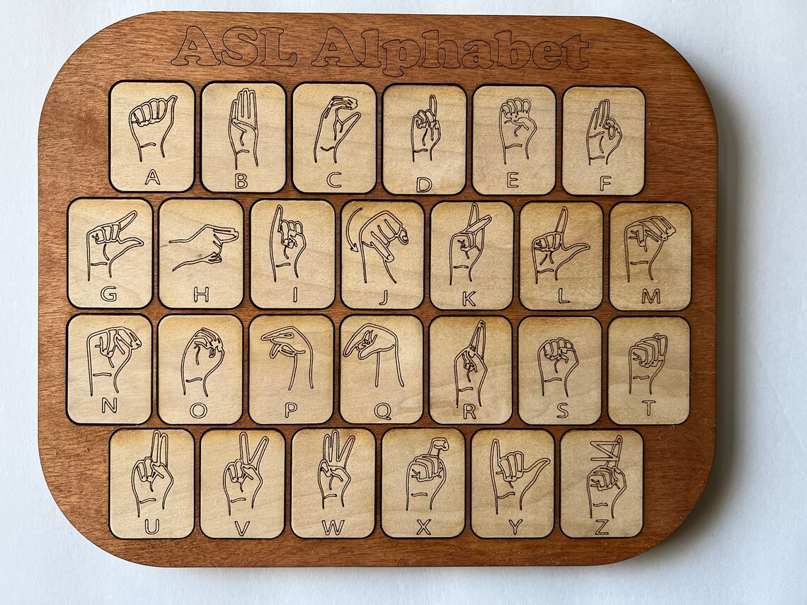 ASL Puzzle Sign Language Puzzle Alphabet Learning Tool - Etsy