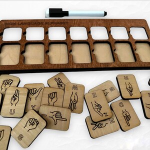 ASL Alphabet, Sign Language, Learning Board, Dry Erase, Educational Toy ...