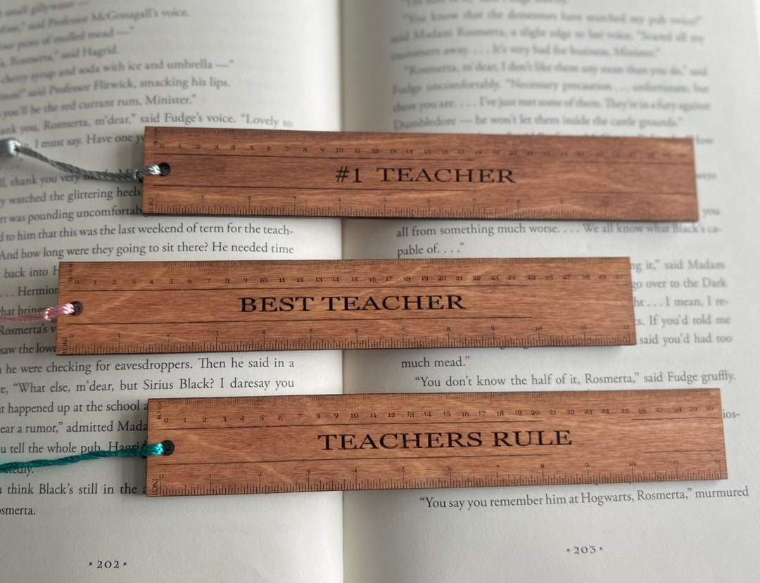 Teacher Bookmark Ruler Bookmark Teacher Appreciation Gift Wooden ...