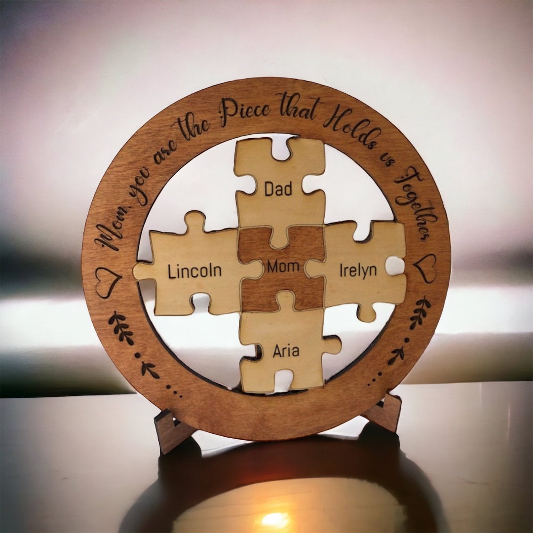 Puzzle Frame, Puzzle Pieces Decor, Frame for Mom, Wood Puzzle Decor ...