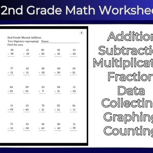 Printable Second Grade Math Worksheets, Addition, Subtraction, Math ...