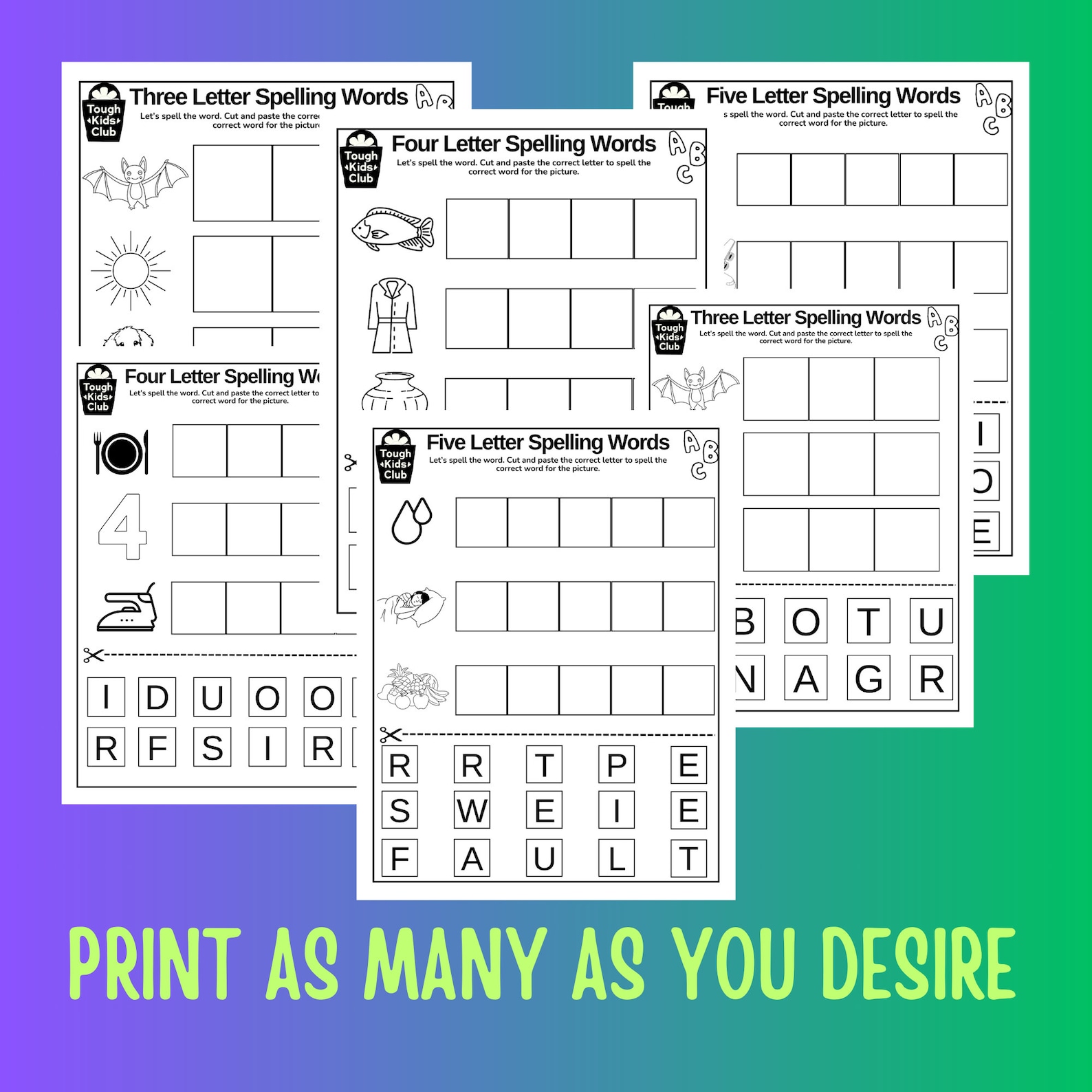 Cut and Paste Spelling Worksheets, Cut and Paste Spelling Words ...