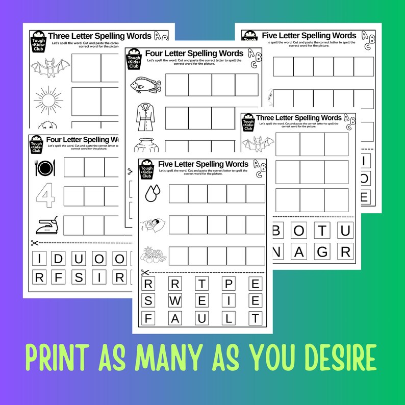 Cut and Paste Spelling Worksheets, Cut and Paste Spelling Words ...