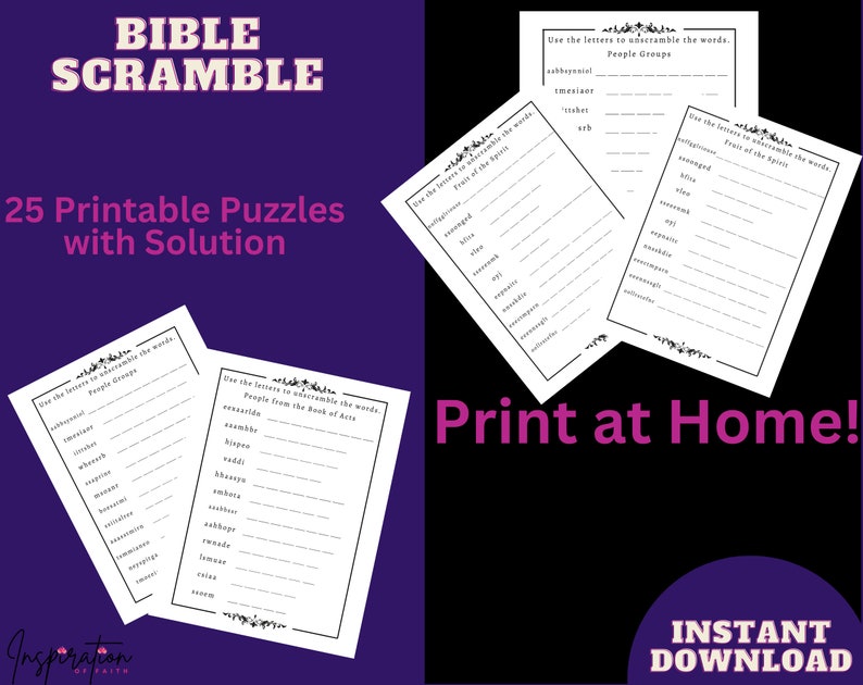 Bible Word Scramble, Bible Games for Adults, Bible Printables, Bible ...