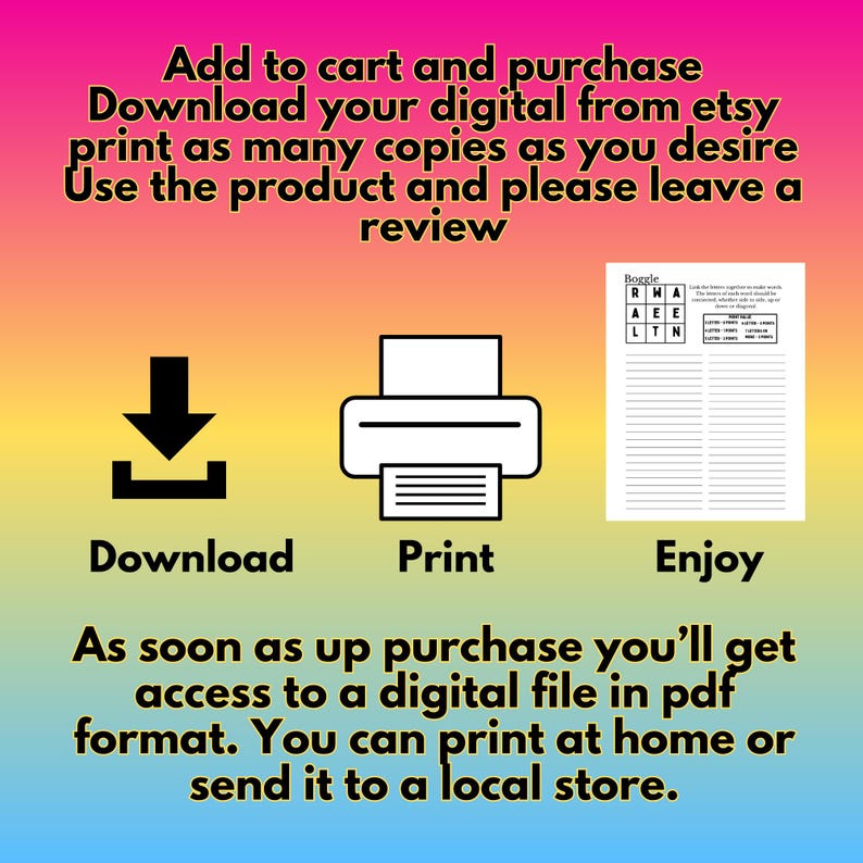 Boggle Word Game, Printable Boggle Word Game, Word Game for Kids, Teens ...