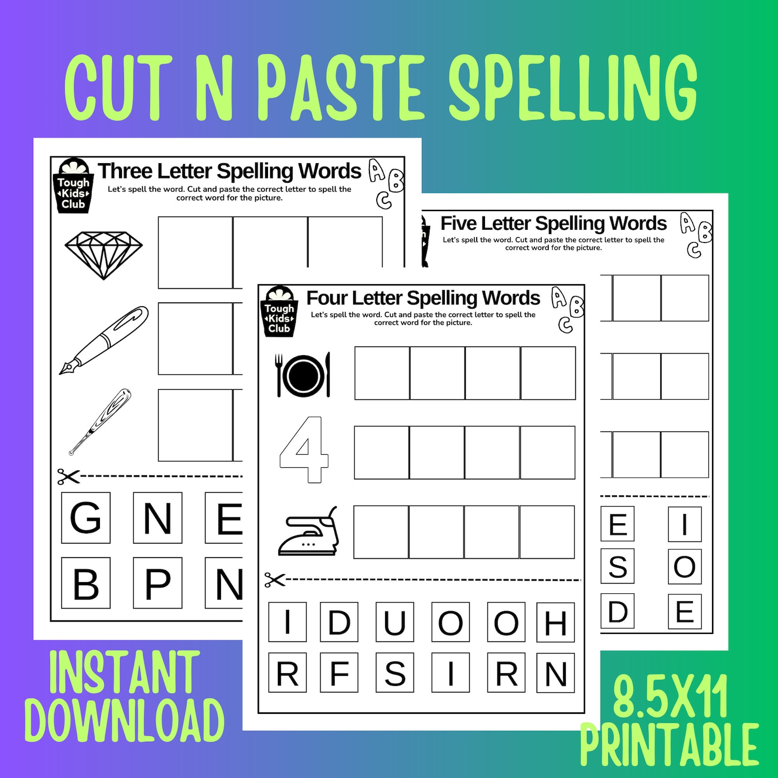 Cut and Paste Spelling Worksheets, Cut and Paste Spelling Words ...