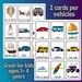 Vehicle Matching Cards, Matching Game for Kids, Toddler Matching ...