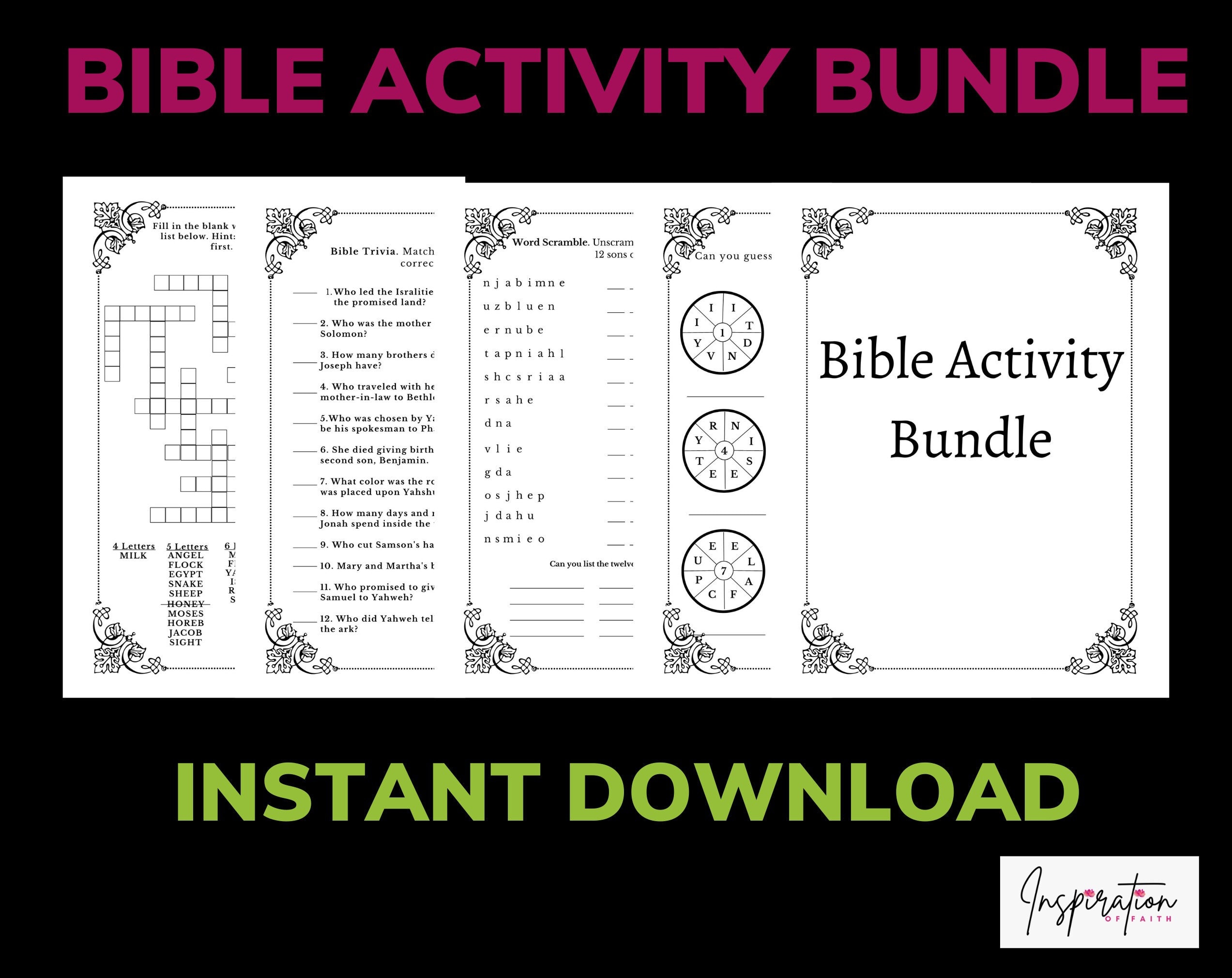 Bible Activity, Bible Puzzles for Women, Bible Word Search Puzzle, Zig ...