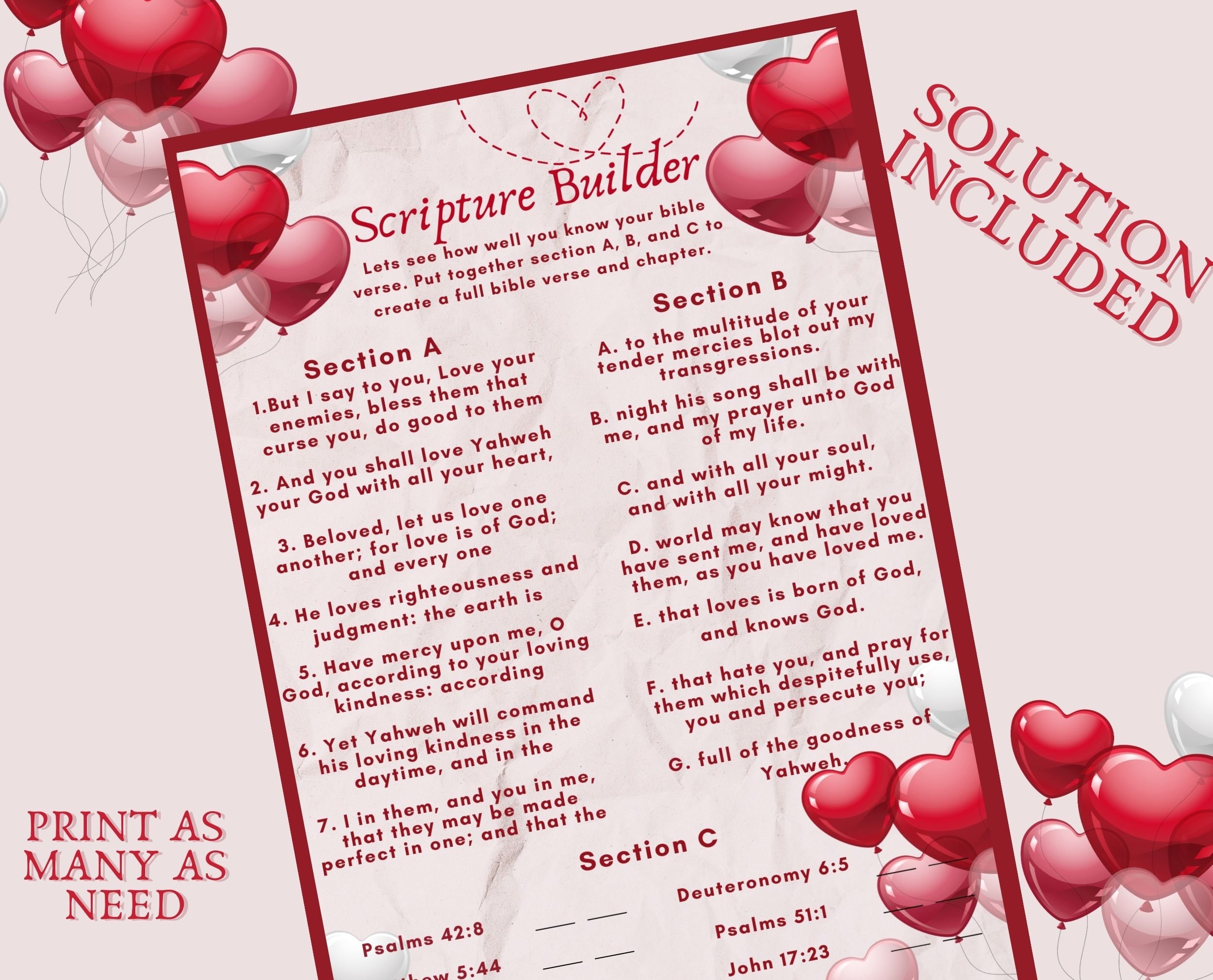 Bible Valentine Games, Bible Verses About Love, Christian Valentine's ...