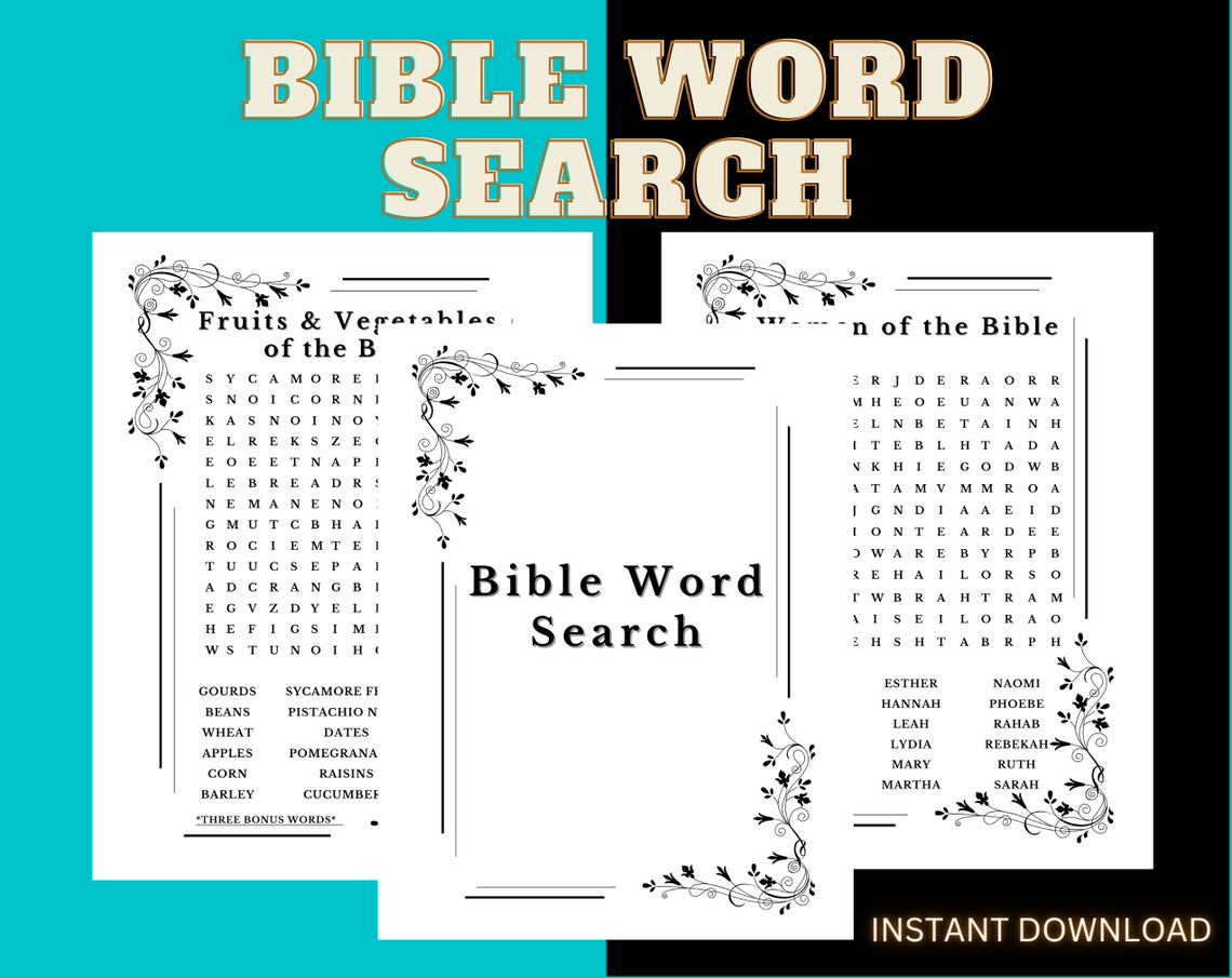 Bible Word Search, Bible Printables, Bible Activity Pages, Bible ...