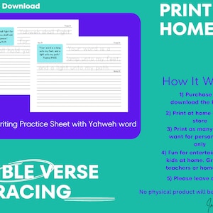 Bible Verse Tracing, Kids Bible Study, Say It Trace It Write It ...