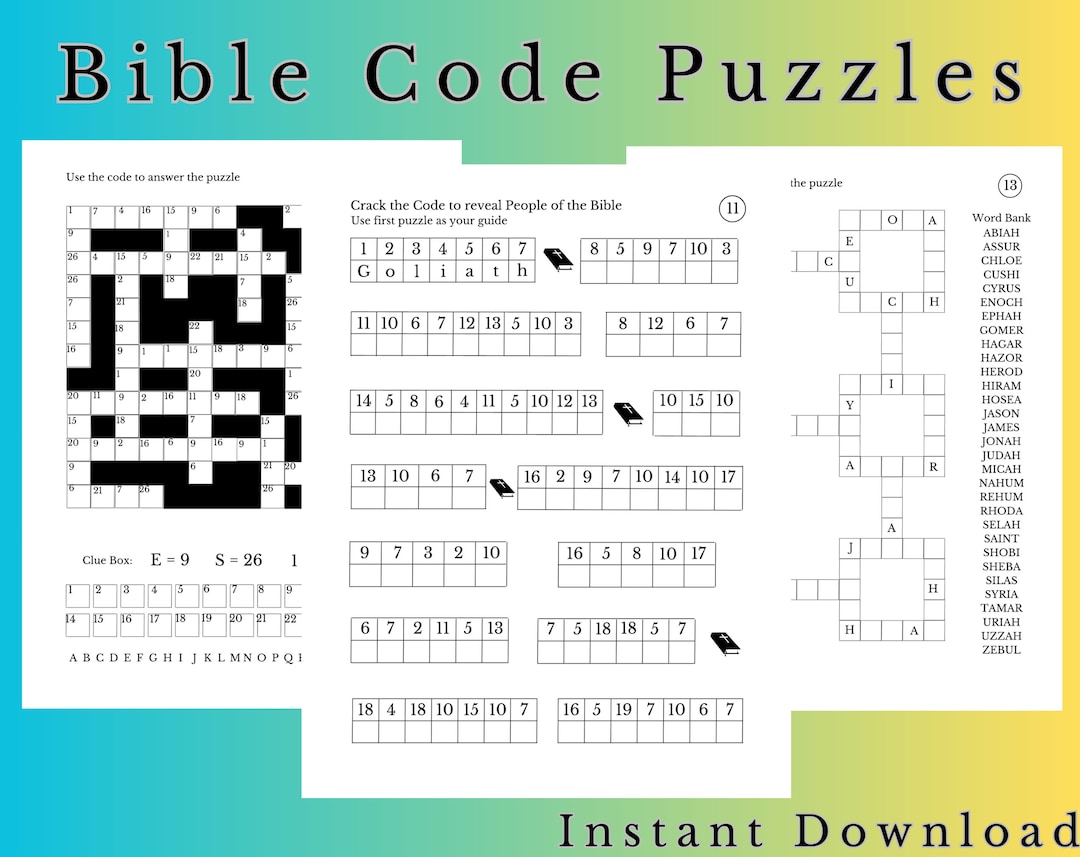 Bible Code Puzzles, Bible Crossword, Crossword Puzzle Printables, Bible ...