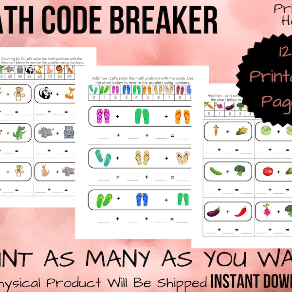 Math Code Worksheet - Etsy