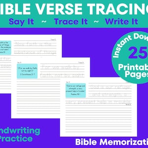Bible Verse Tracing, Kids Bible Study, Say It Trace It Write It ...