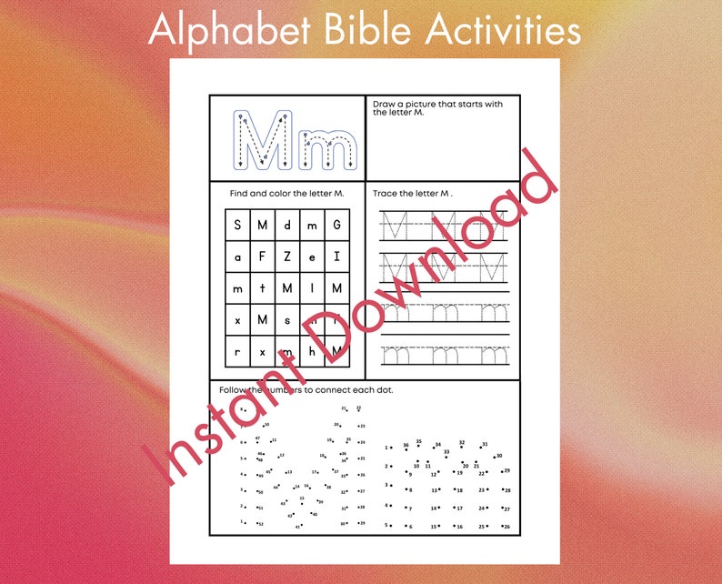 Bible ABC Pages, Alphabet Bible Bundle, Printable Verse Tracing ...