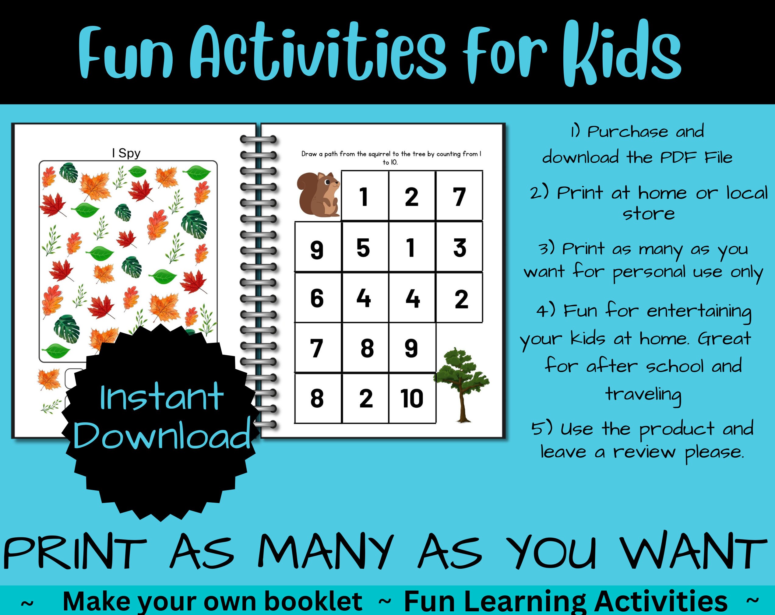 Kids Activity Pack, Road Trip Games, I Spy, Mazes (PDF Printable) - Etsy