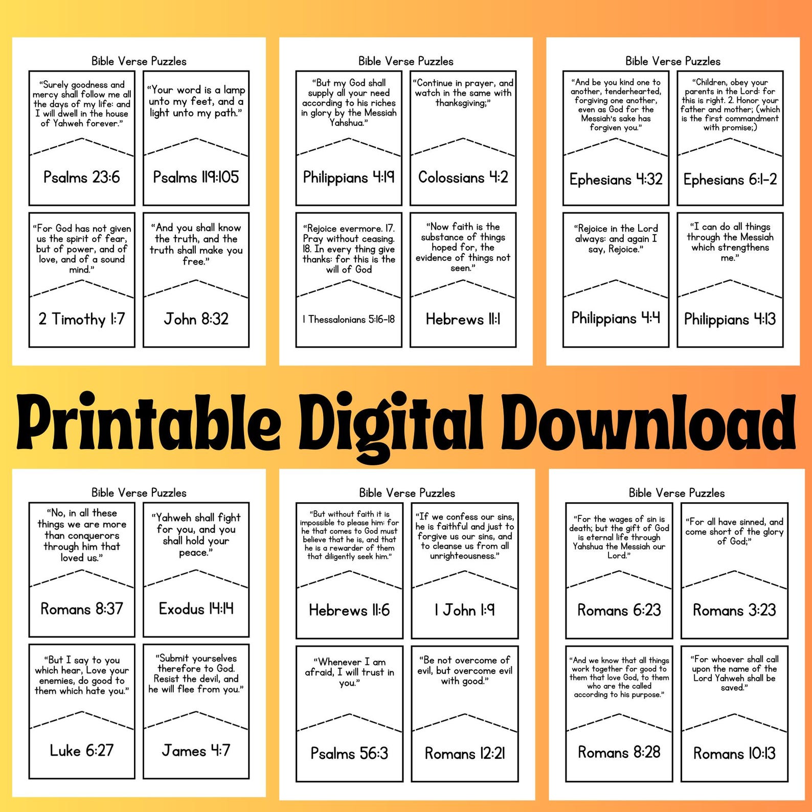 Bible Verse Flash Cards, Printable Memory Verse Cards, Bible Verse ...