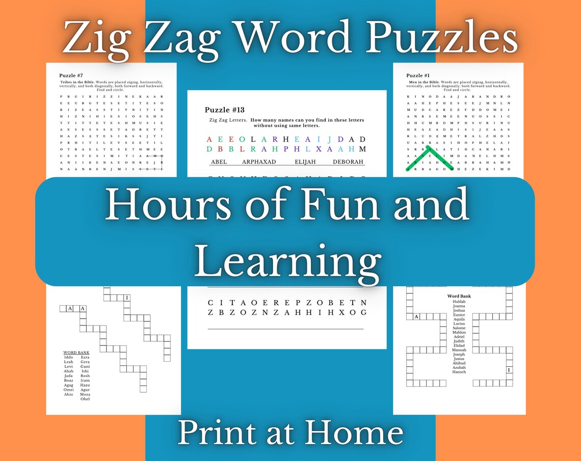 Zig Zag Word Search, Bible Printable, Bible Word Hunt, Bible Themed Zig ...