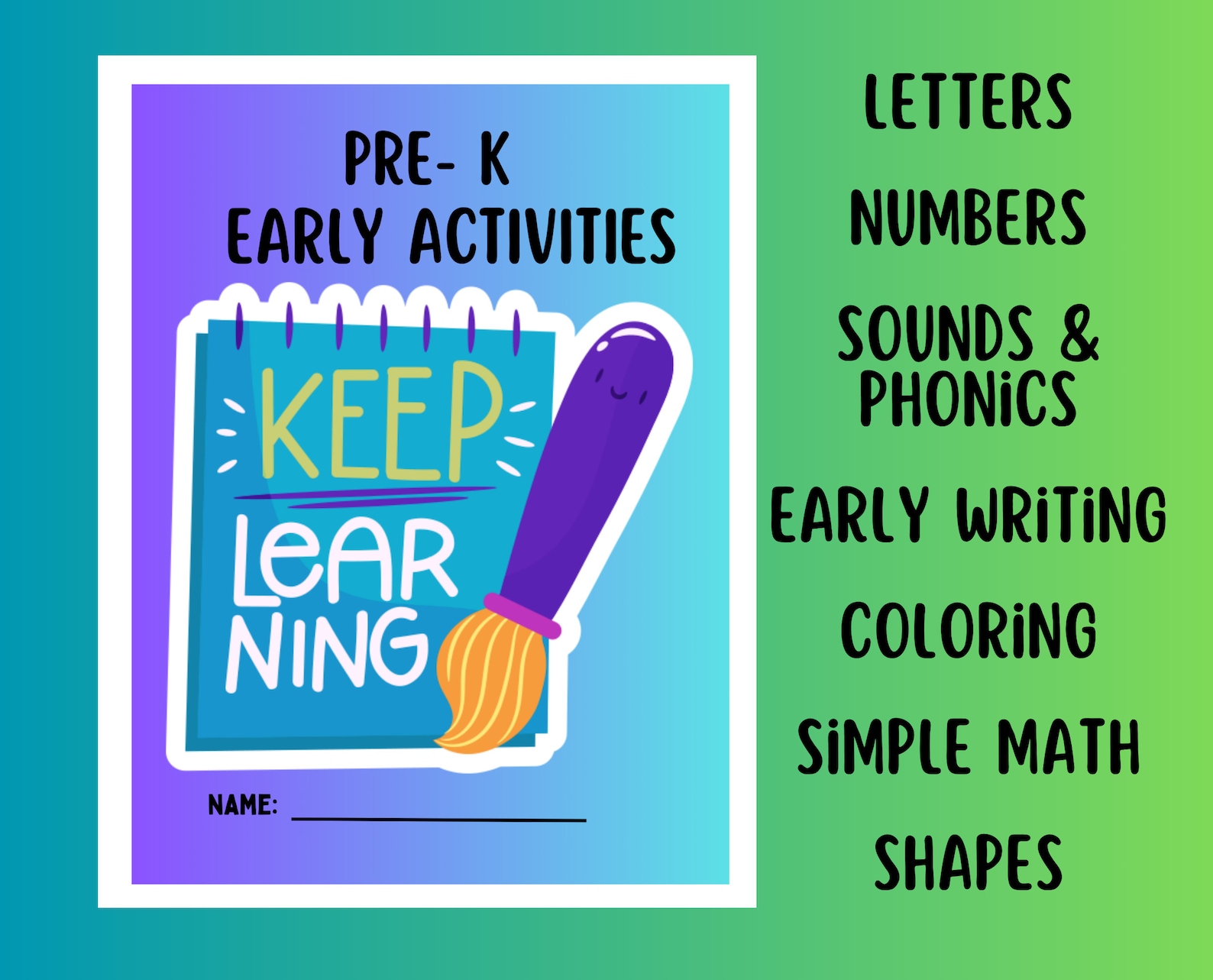 Preschool Learning Bundle, Alphabet, Numbers, and Phonics (PDF) - Etsy
