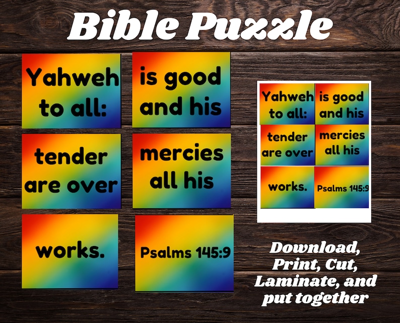 Printable Bible Verse Puzzle, Bible Verse Cards, Memory Verse Cards ...