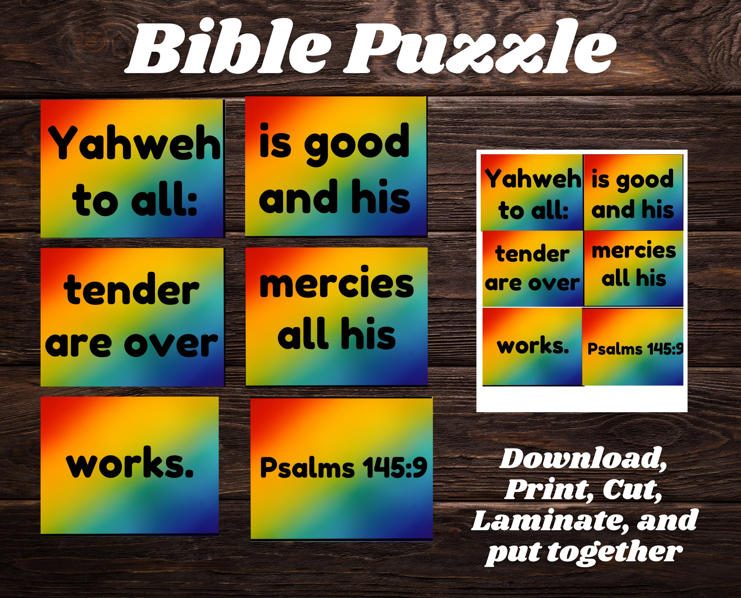 Printable Bible Verse Puzzle, Bible Verse Cards, Memory Verse Cards ...