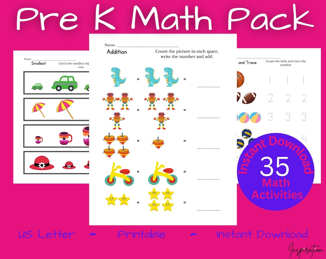 Pre K Math Activities, Preschool Math Workbook, Counting Worksheet ...