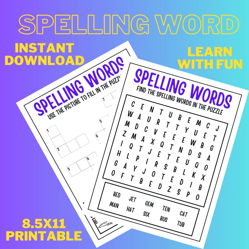 Kindergarten Spelling Bundle, Spelling for Kids, Kindergarten Spelling ...
