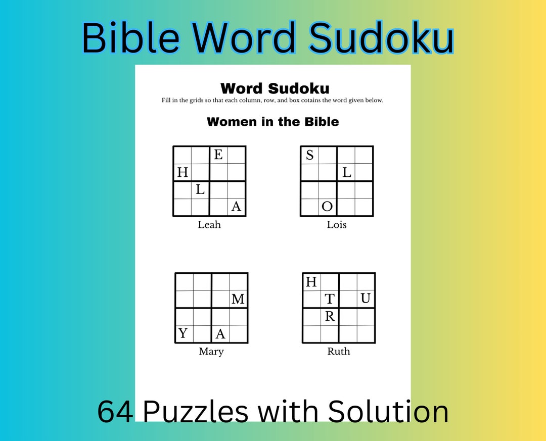 Bible Word Sudoku, Sudoku Puzzles, Printable Sudoku Games, Sudoku for ...