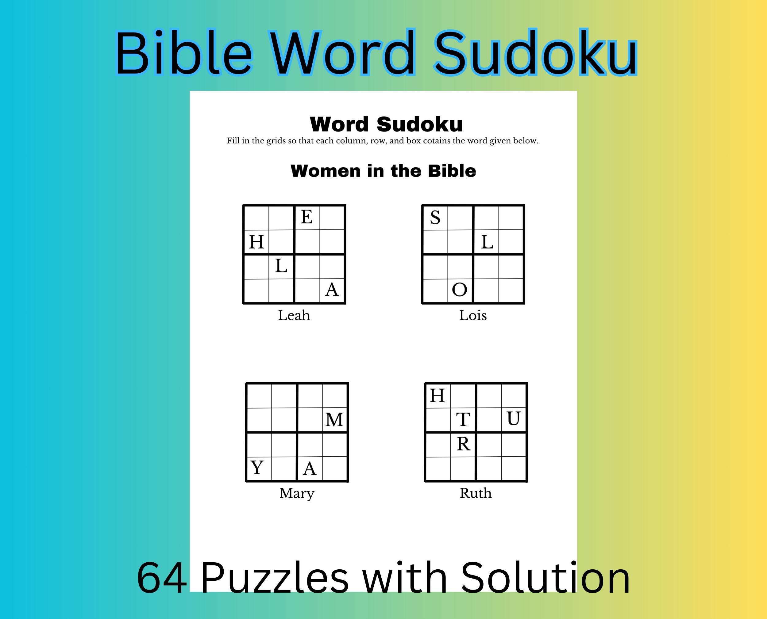 Bible Word Sudoku, Sudoku Puzzles, Printable Sudoku Games, Sudoku for ...