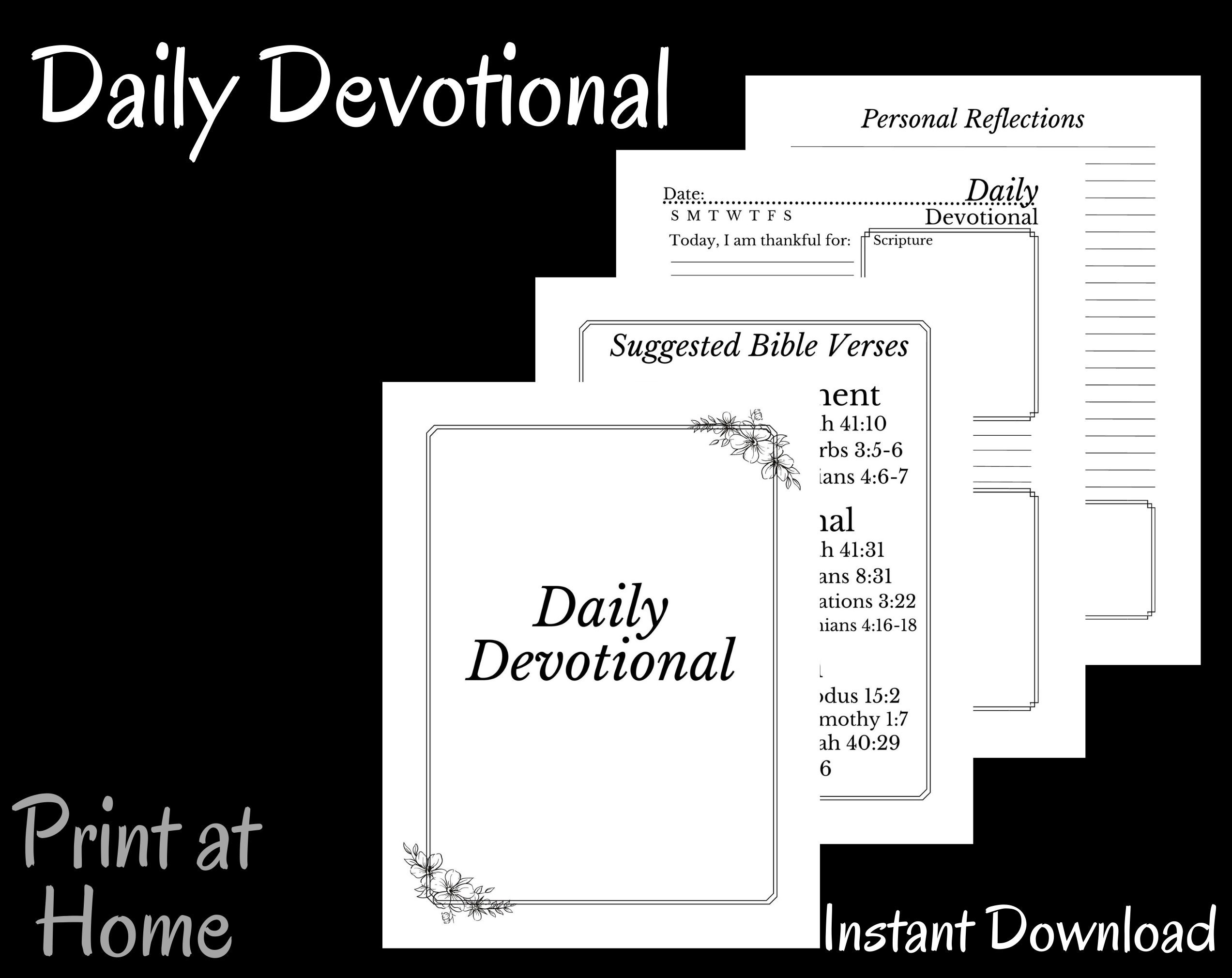 Printable Daily Devotional, Weekly Devotional, Daily Devotional Printable for Adults and Teens ...