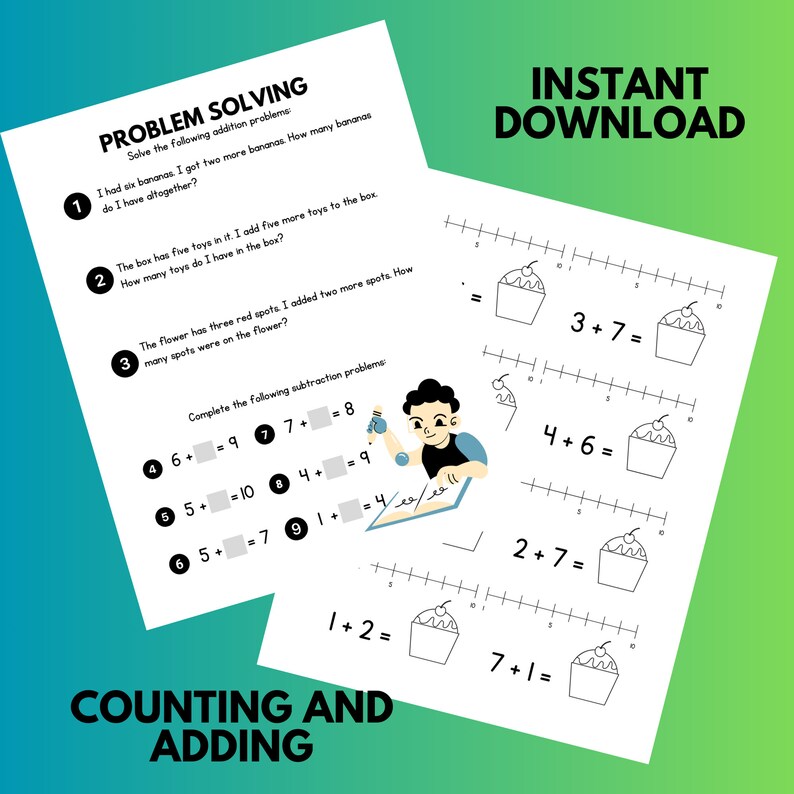 First Grade Addition and Subtraction Printable, Math Printable ...