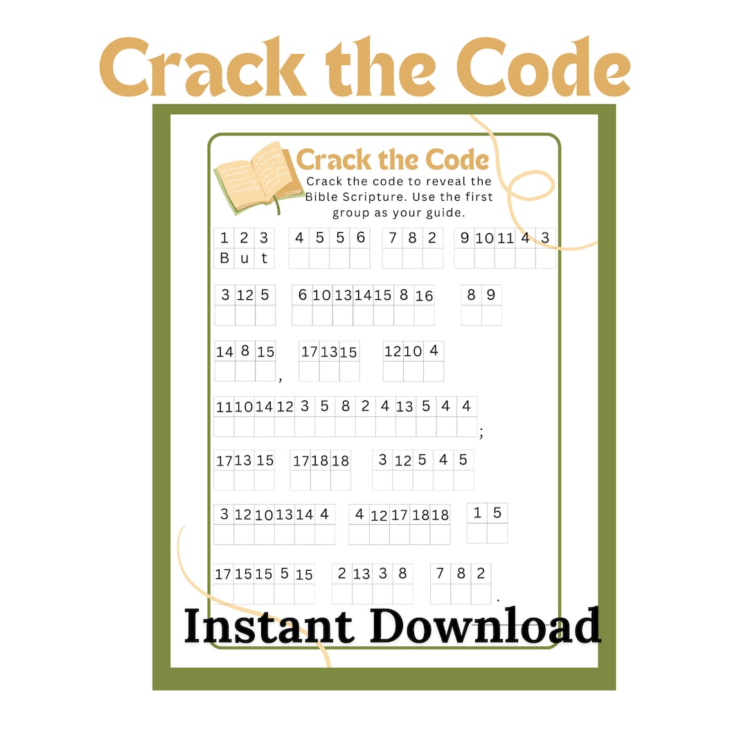 Crack the Code Printable, Bible Crack the Code, Printable Bible Game ...