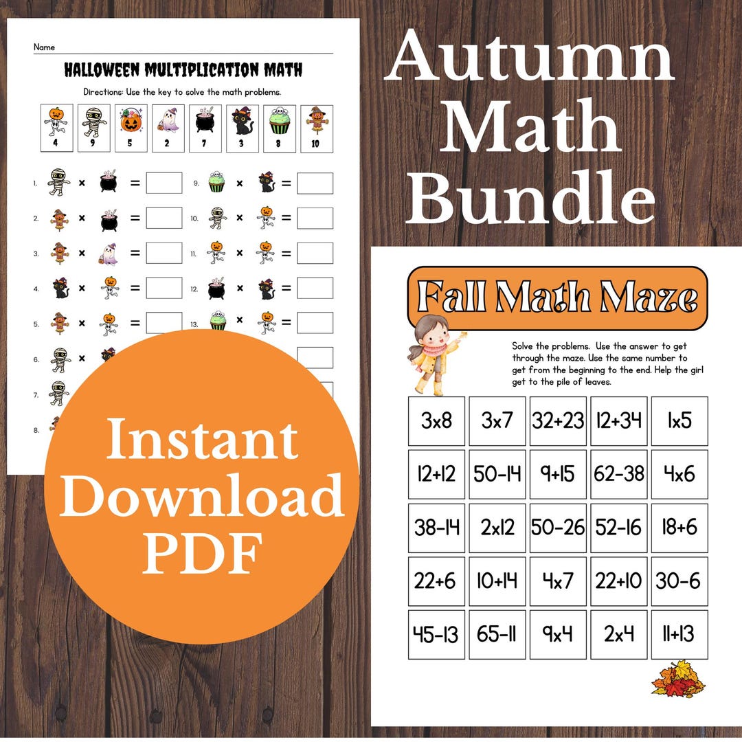 Autumn Math Bundle, Halloween Math Activities, First Grade (printable ...