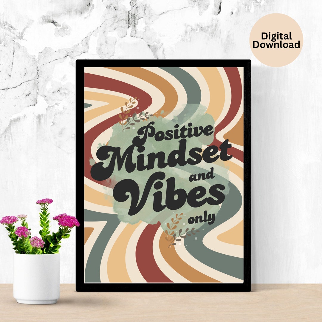 Positive Mindset Vibes Art Print: Boho Trendy Wall Decor (digital ...