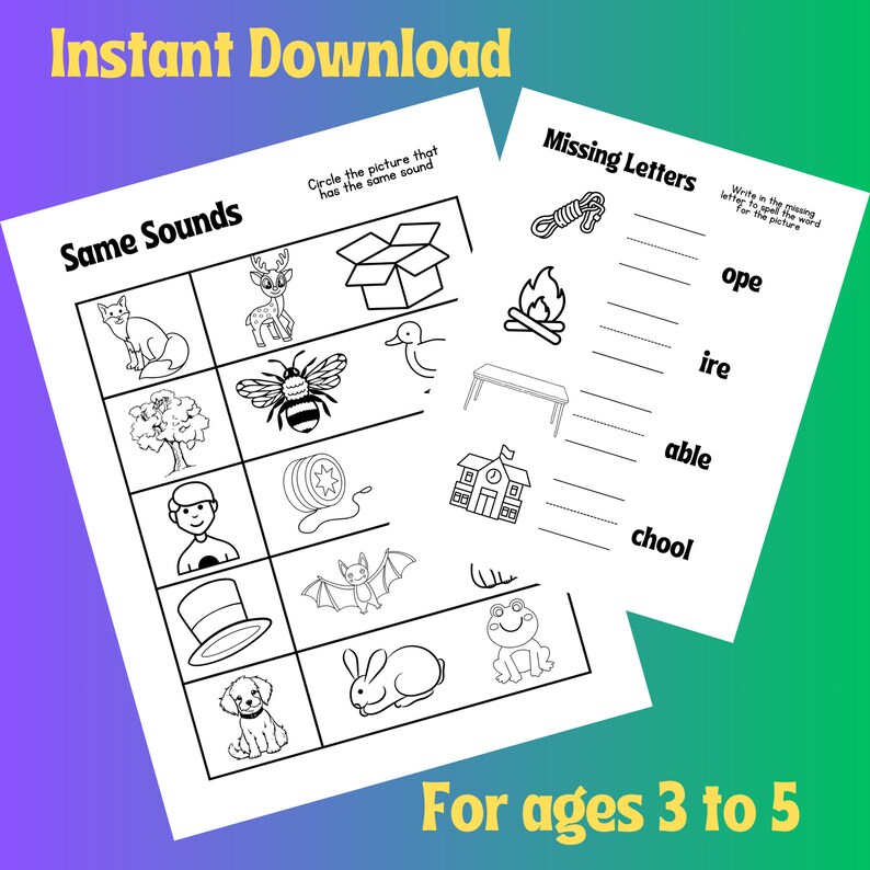 Beginning Sounds Worksheet: Preschool Alphabet Activity (PDF Download ...