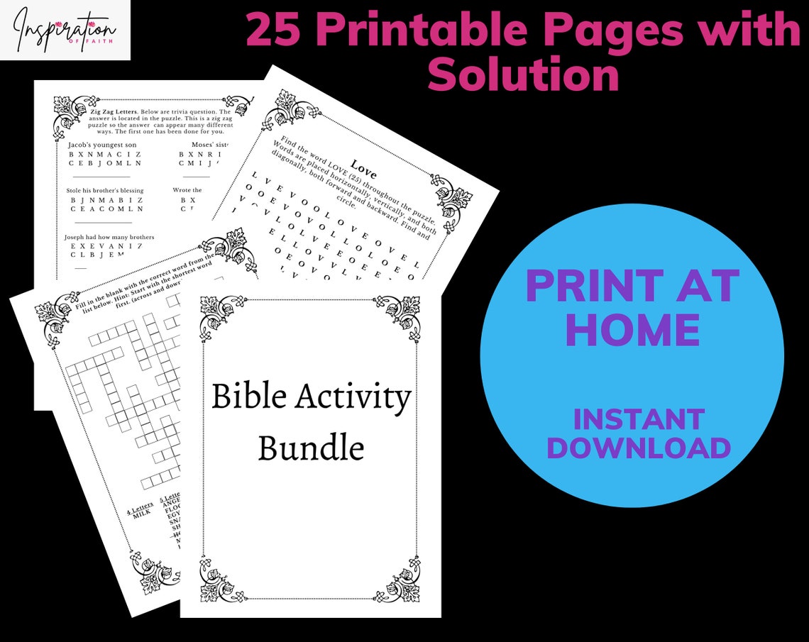Bible Activity, Bible Puzzles for Women, Bible Word Search Puzzle, Zig ...
