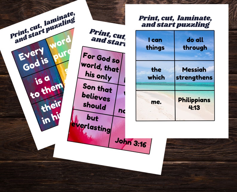 Printable Bible Verse Puzzle, Bible Verse Cards, Memory Verse Cards ...