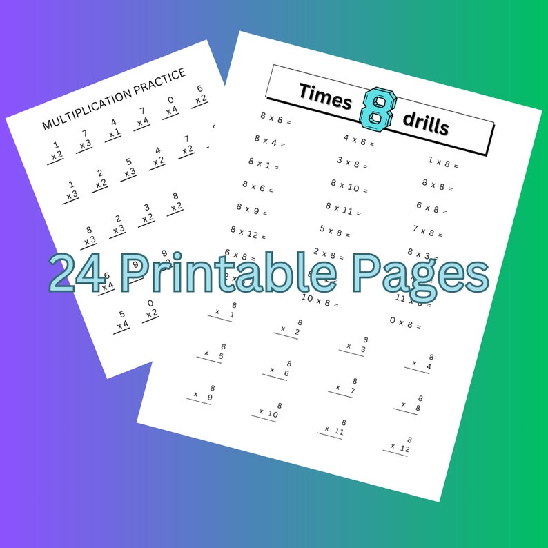 Let's Multiply, Printable Multiplication Practice Worksheets, Numbers 1 ...