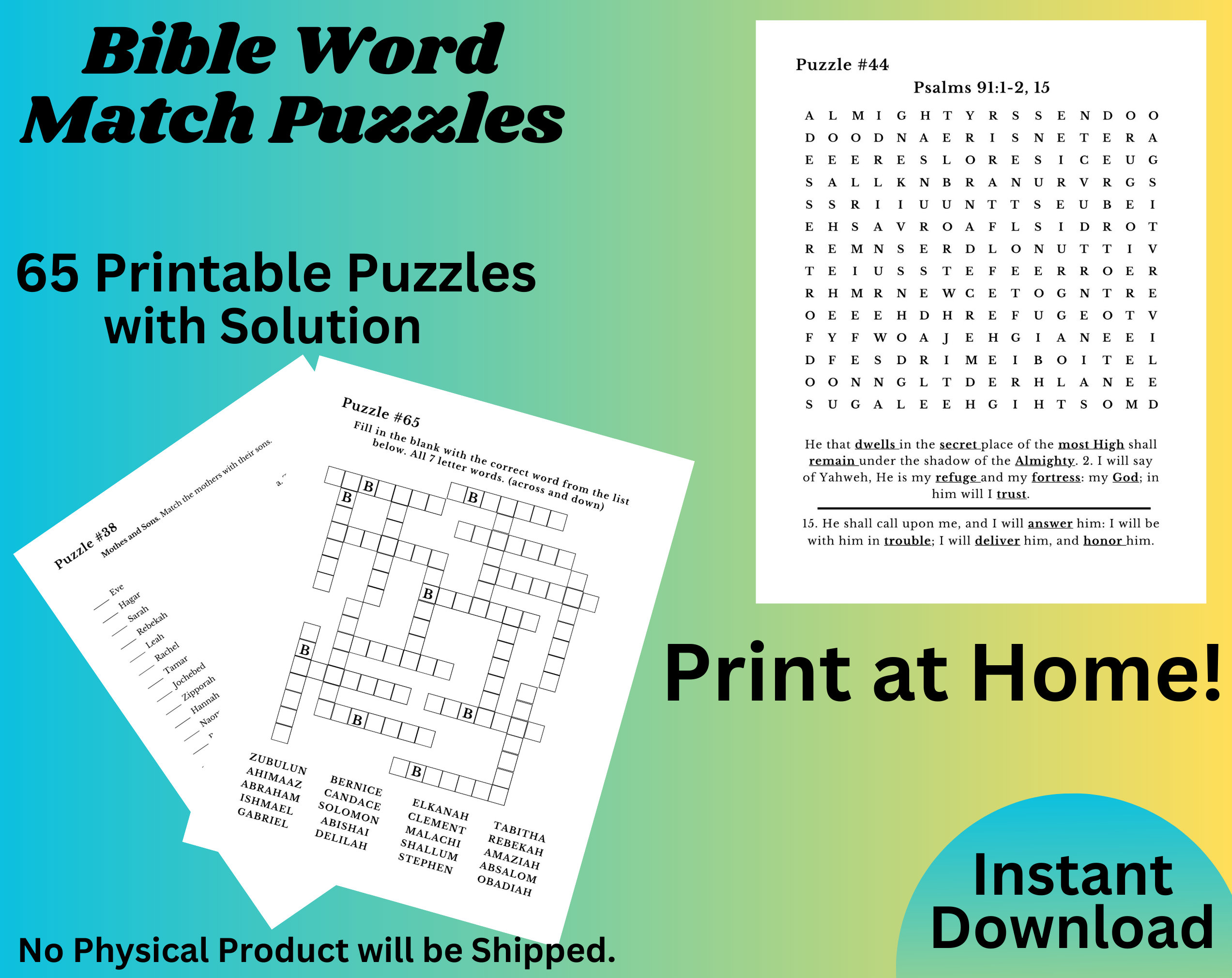Bible Word Match Puzzles, Bible Trivia Quiz, Printable Bible Games ...