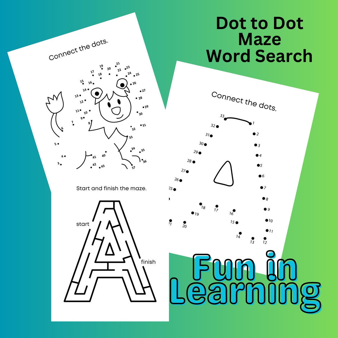 Fun Learning Worksheets, Dot to Dot Printables, Kids Printables ...