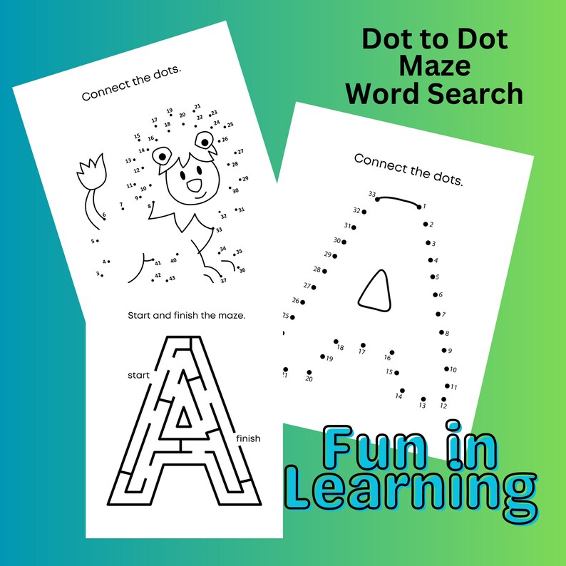 Fun Learning Worksheets, Dot to Dot Printables, Kids Printables ...