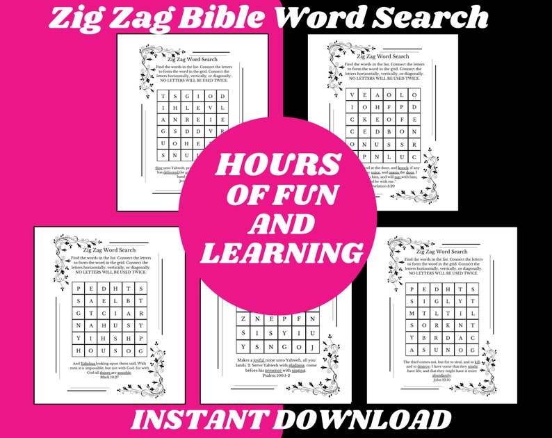 Zig Zag Word Search, Bible Word Search, Bible Printable, Bible Word ...