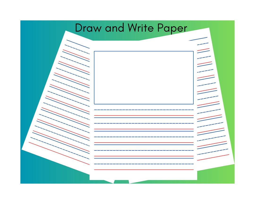 Printable Kid Story Paper, Write and Draw Journal Pages, Handwriting ...