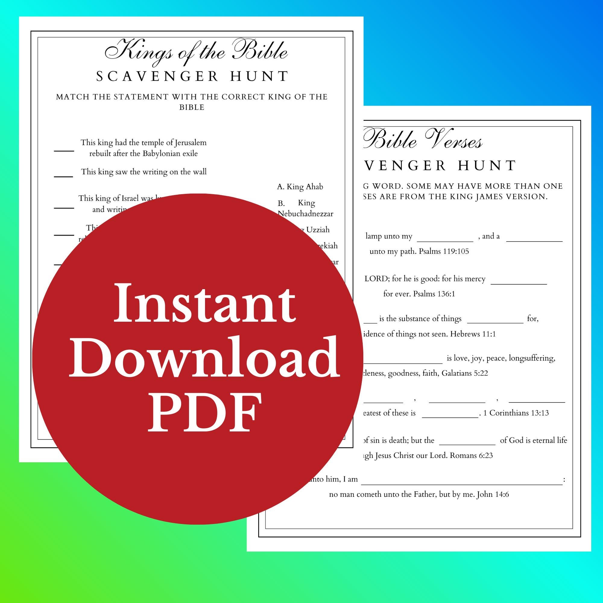 Bible Scavenger Hunt Printable, Printable Church Game, Sunday School ...