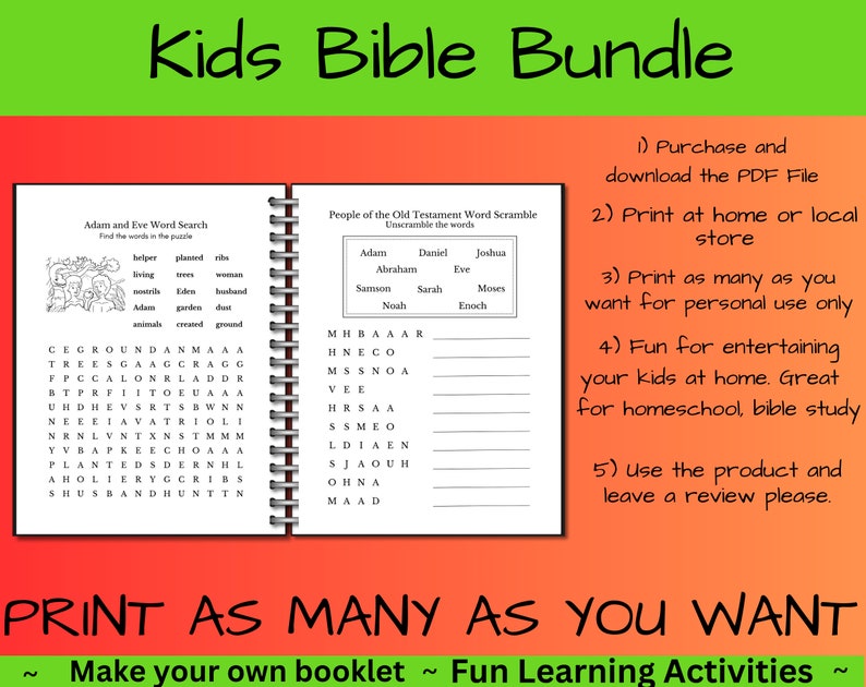 Kids Bible Activities, Bible Games Printable Pages, Printable Bible ...