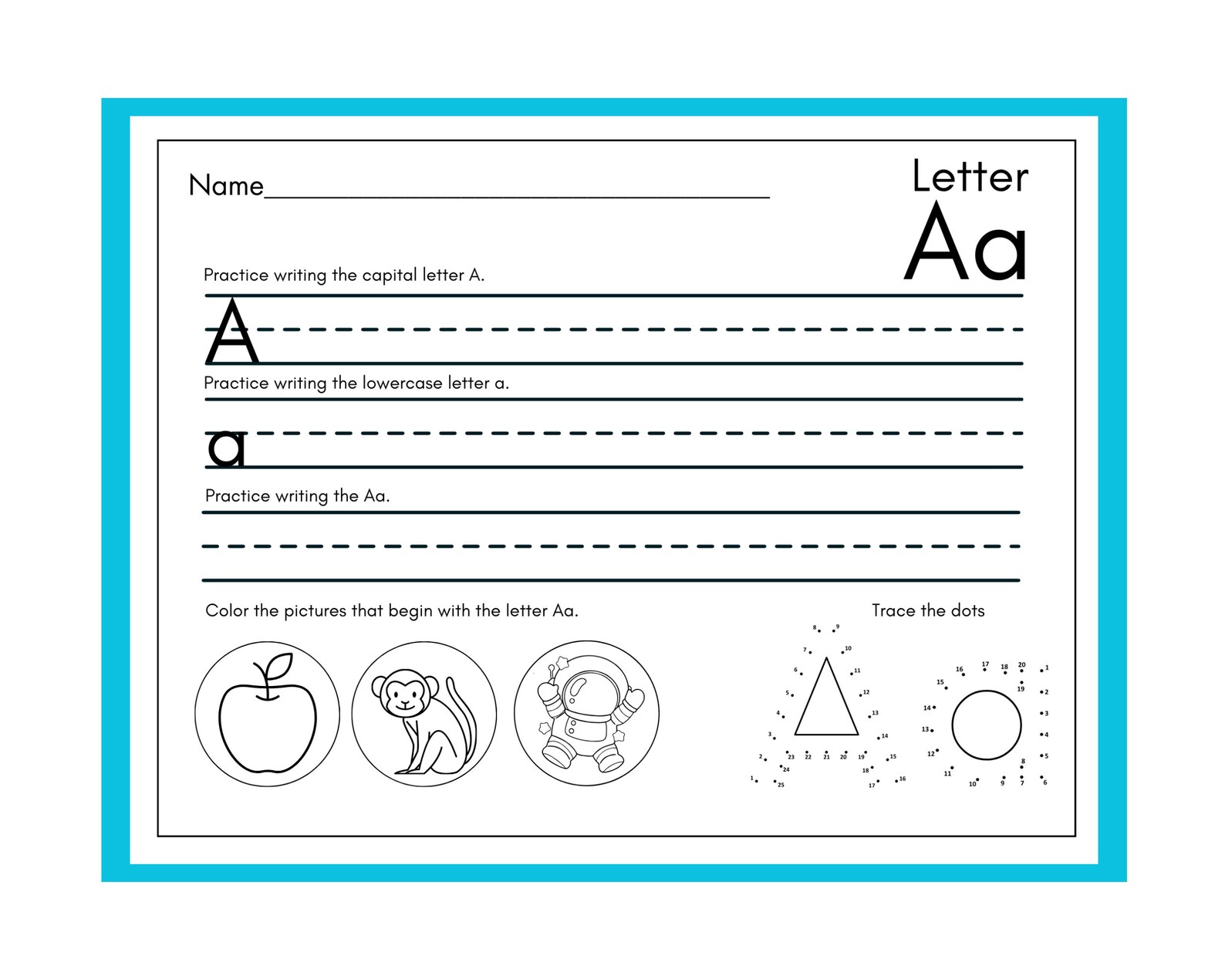 Alphabet Tracing Worksheets: Preschool Handwriting Practice (PDF) - Etsy