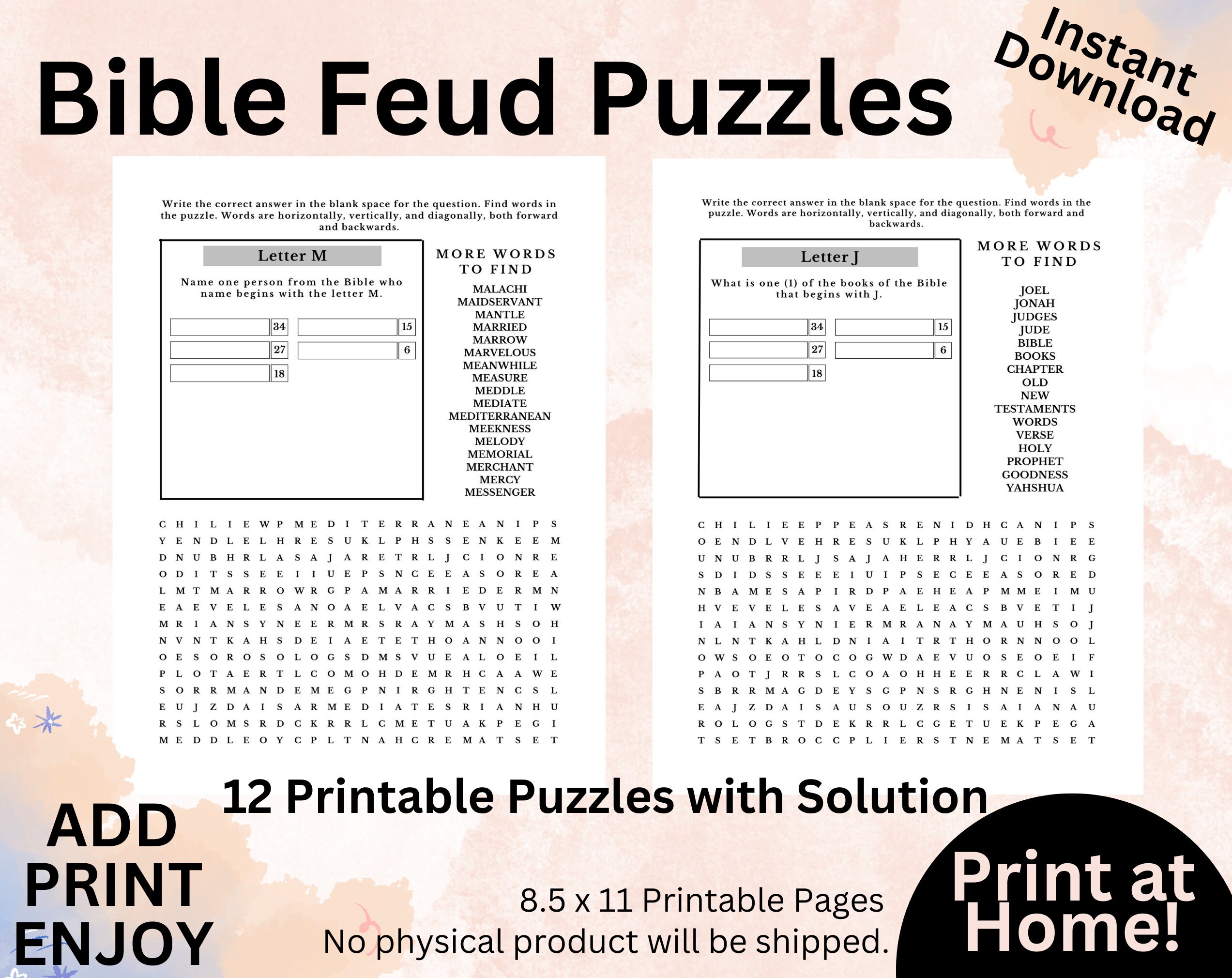 Bible Feud, Word Hunt Printable, Bible Study Game, Bible Word Search ...