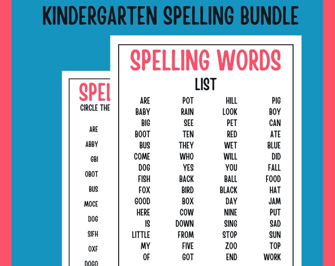 10 Printable Circle the Correct Word, Spelling for Kindergarten ...