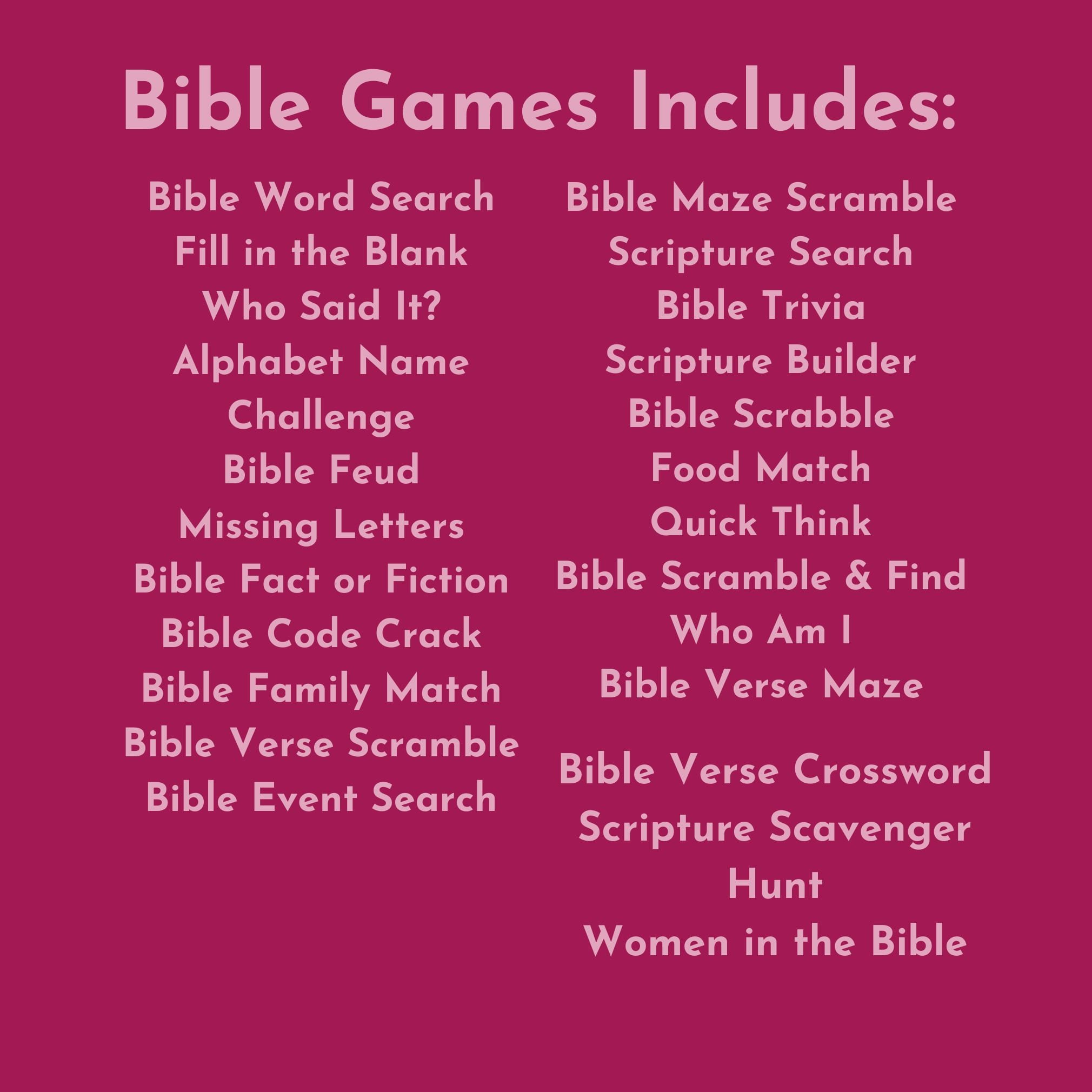 Bible Games for Adults, Fun Christian Games, Bible Activities for Women ...