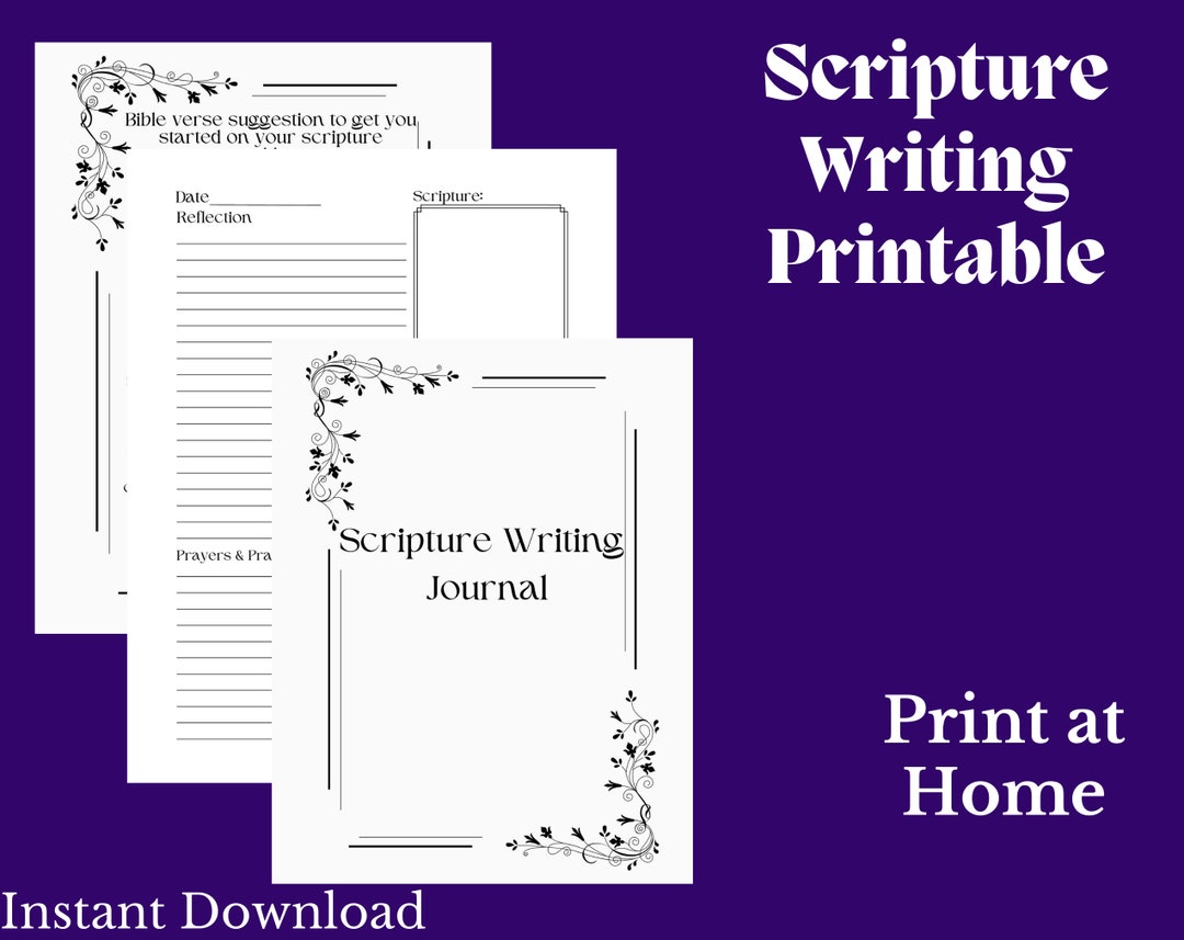 Scripture Writing Printable, 30 Day Writing Challenge, Writing Prompts ...